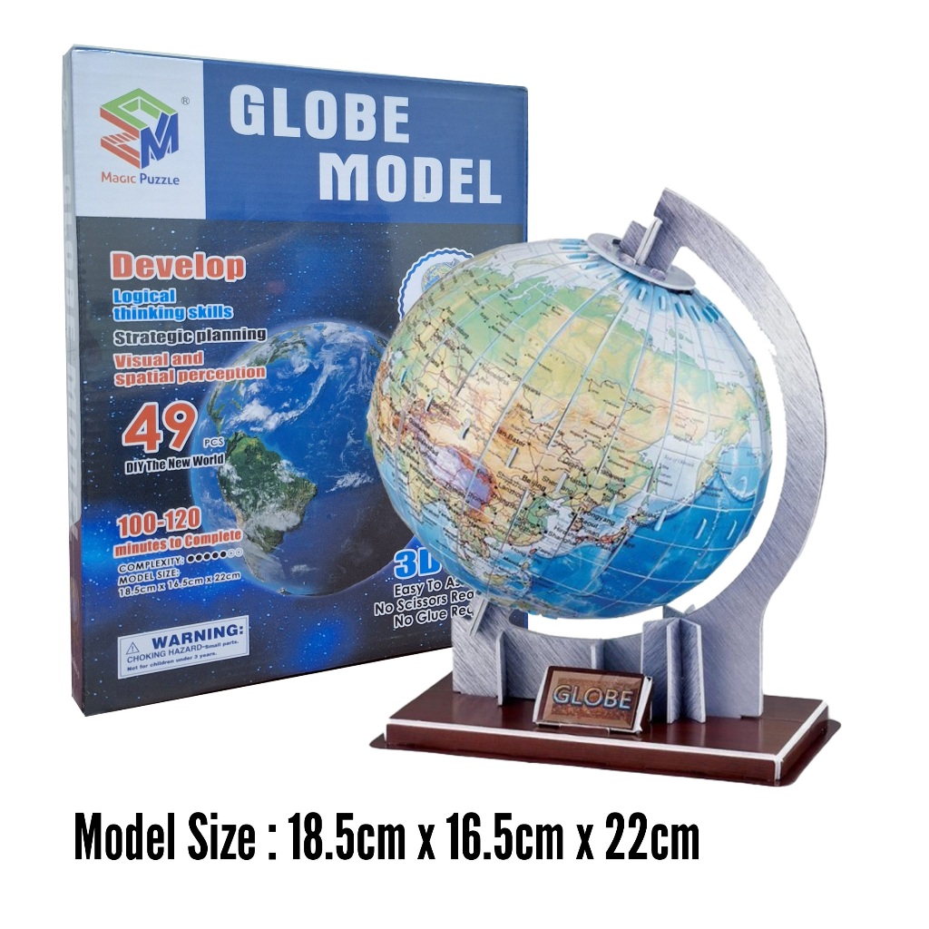 Jual GLOBE 3D PUZZLE - Pazel DIY Bola Dunia - Puzzle Bola Dunia ...