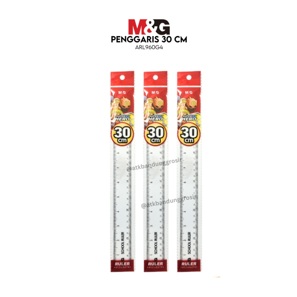 Jual Penggaris Plastik 30 cm M&G ARL960G4 Ruler Plastic Transparan 30 ...
