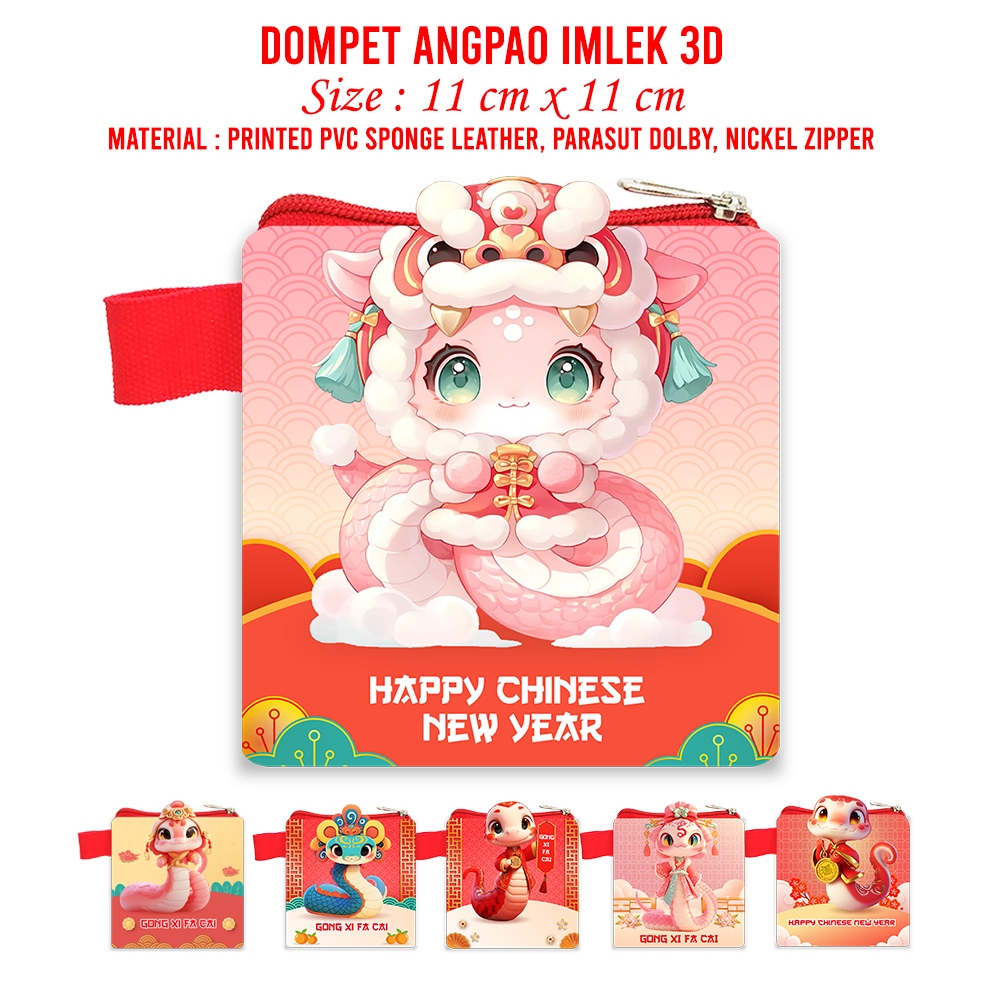 Jual Dompet Angpao Imlek 3D Ular Tahun 2025 Snake Chinese New Year Sincia CNY | Shopee Indonesia