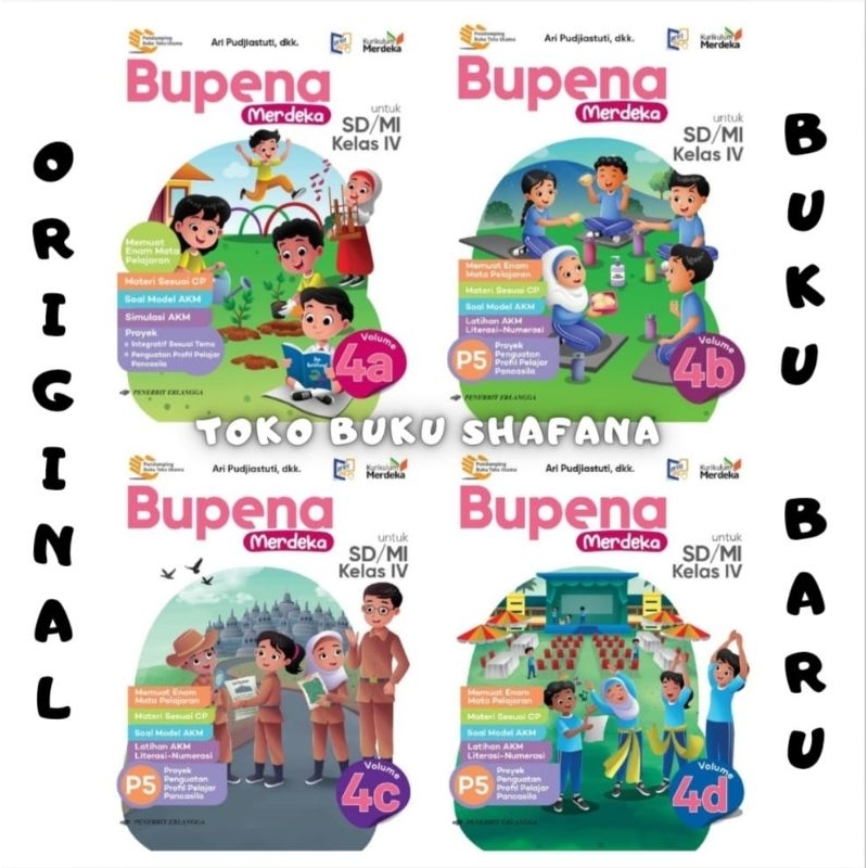Jual Buku Bupena Volume 4A 4B 4C 4D SD/MI Kelas 4 Erlangga Kurikulum Merdeka Km Original Kurmer ...