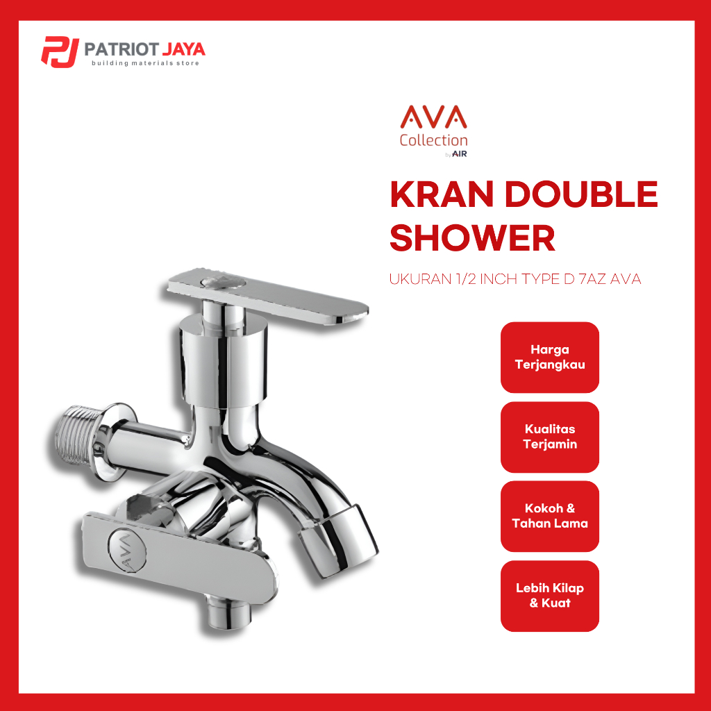 Jual KRAN DOUBLE SHOWER 1/2 INCH TYPE D 7AZ AVA | Shopee Indonesia