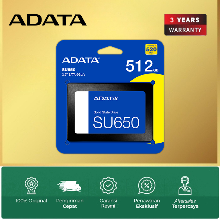 Jual ADATA Ultimate SU650 512GB 2.5" SATA SSD | Shopee Indonesia