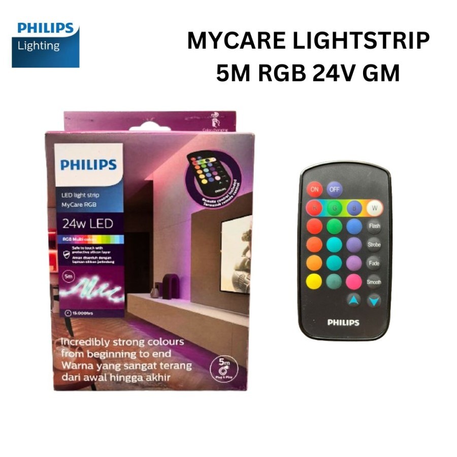 Jual PHILIPS LED Strip Light Strip MYCARE RGB 5M 5 Meter w/ REMOTE ...