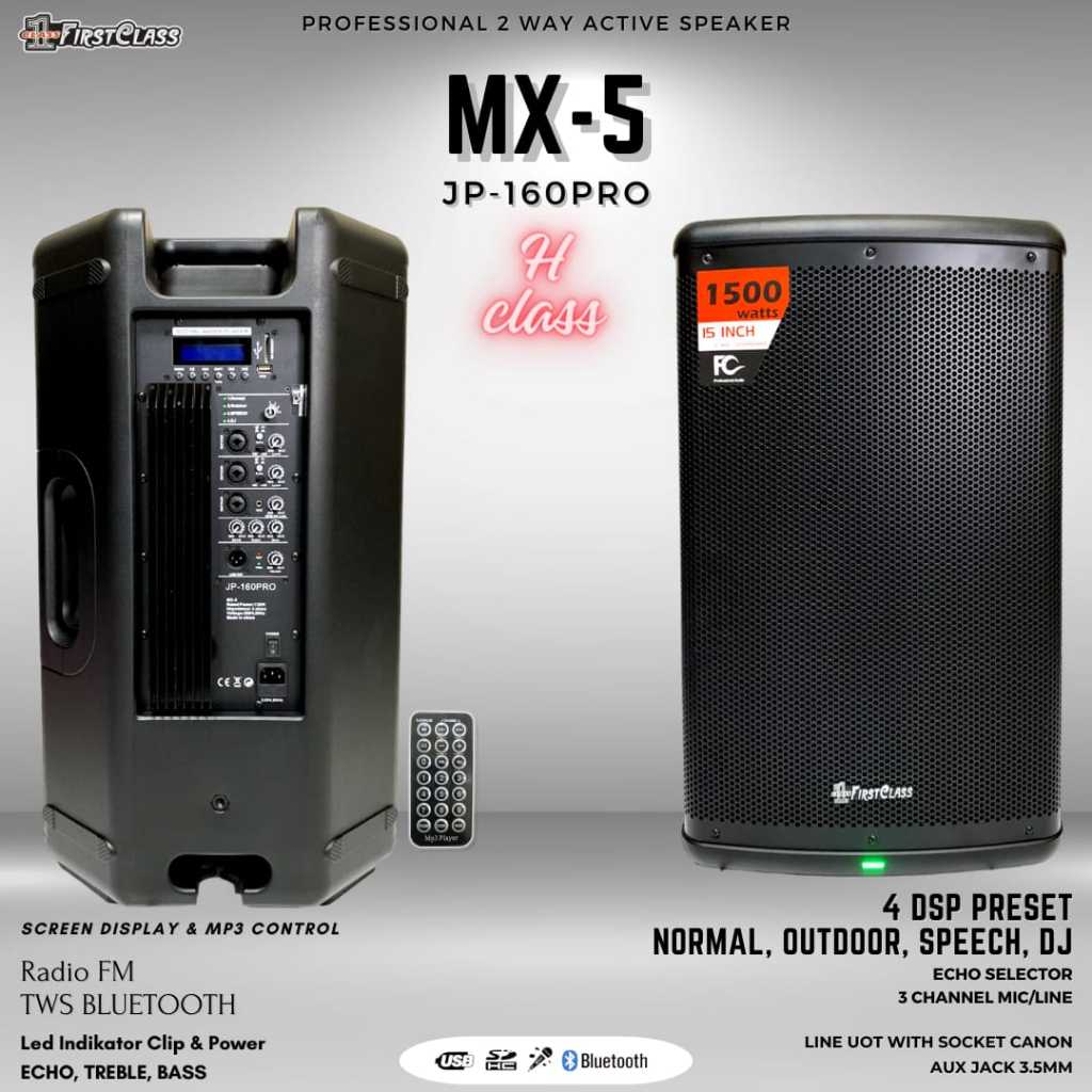 Jual Speaker Aktif 15 Inch Firstclass JP160PRO MX5 JP 160PRO MX 5 MX-5 | Shopee Indonesia