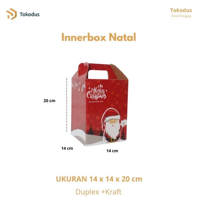 Jual Kardus Box Natal 14 x 14 x 20cm Dus Kue Kering Isi 3 Toples Bulat ...