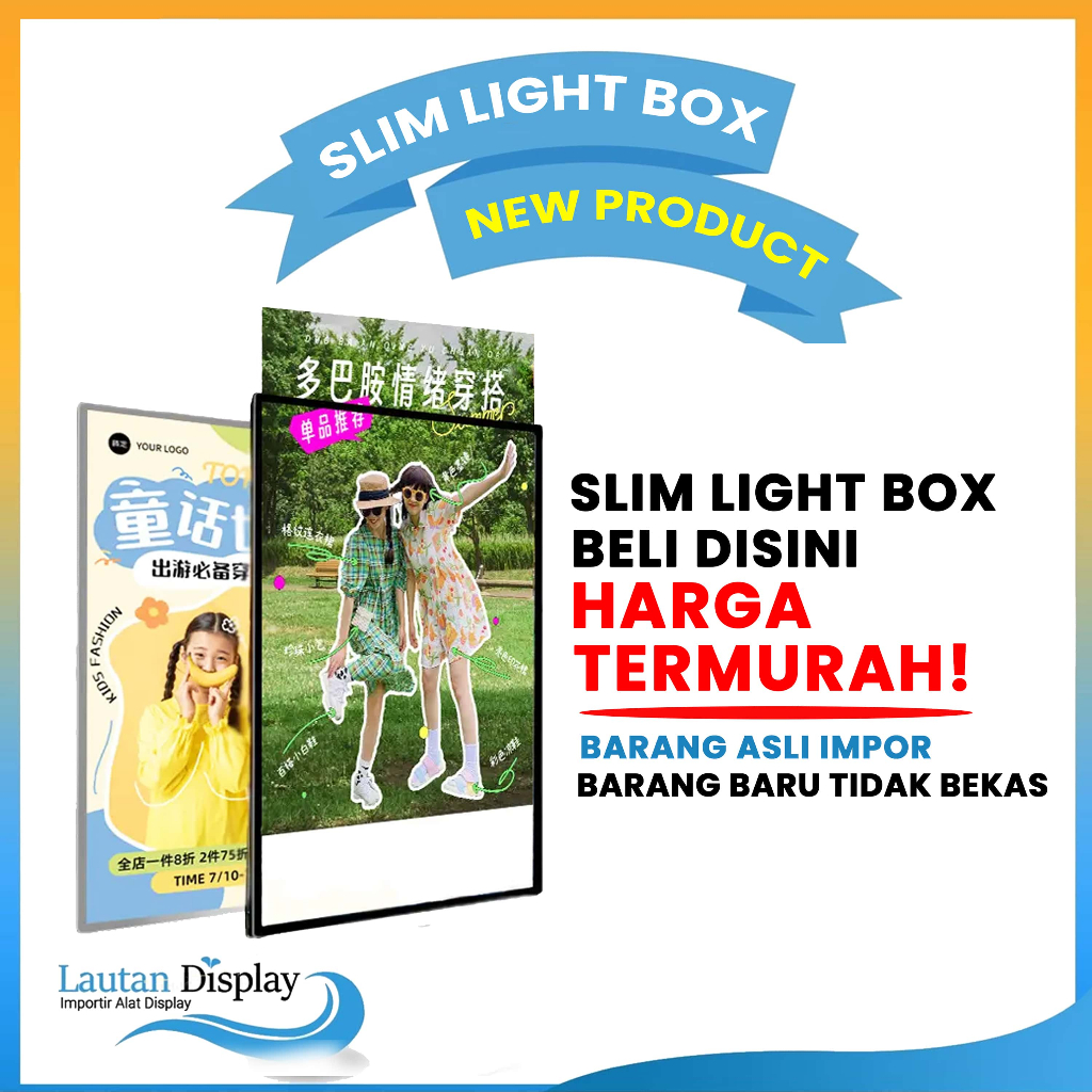 Jual Slim Light Box Led Frame LightBox Display Signboard Menu Cafe Board Potrait / Landscape ...