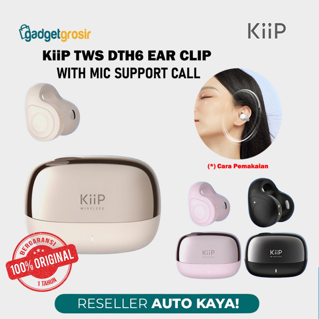 Jual KiiP DTH6 TWS Ear Clip Bluetooth Wireless Earphone With Mic ...