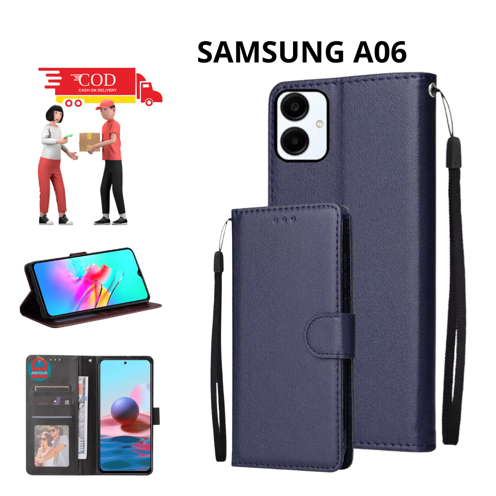 Jual CASE SAMSUNG A06 FLIP COVER LEATHER CASE FLIP CASE WALLET CASING ...