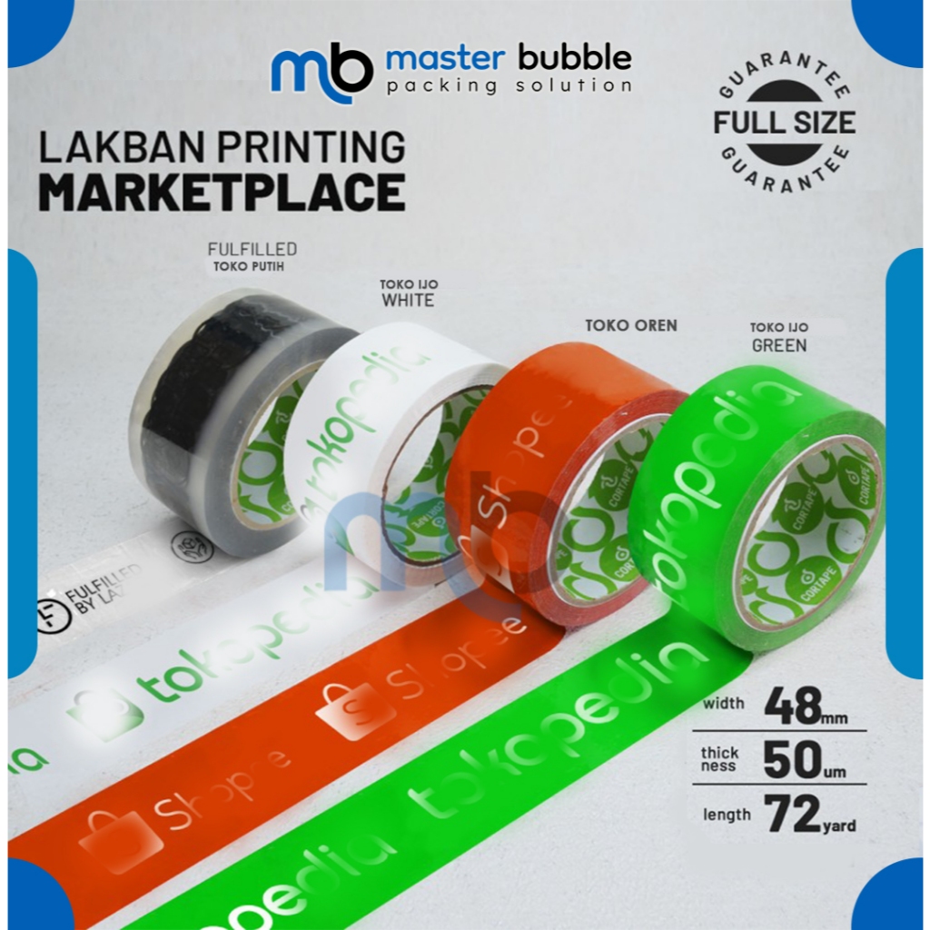 Jual Lakban Printing Marketplace / Lakban Food Order / Lakban Fragile ...