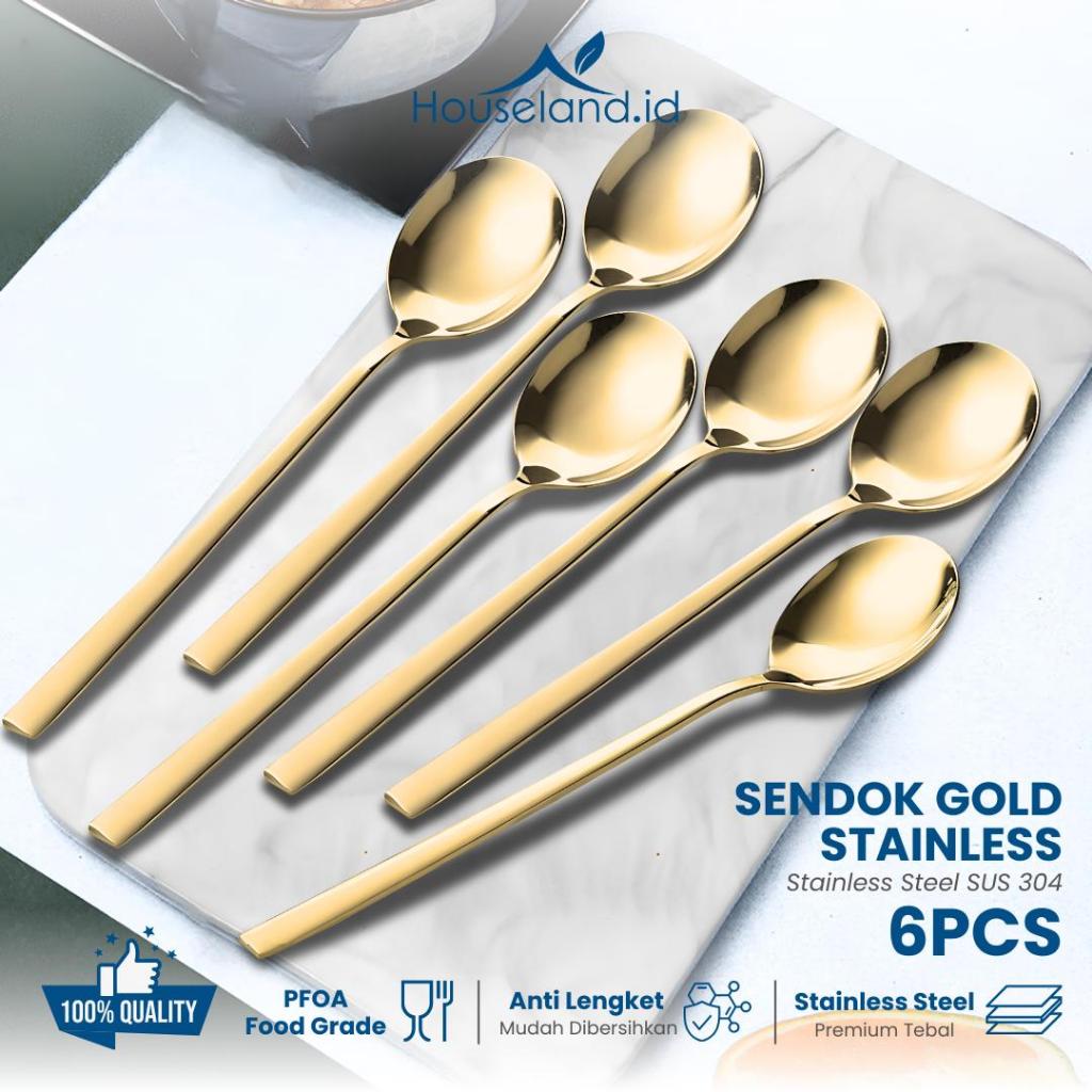 Jual FUNNYCOOK Sendok Garpu Gold Alat Makan Set Korea Stainless Steel ...