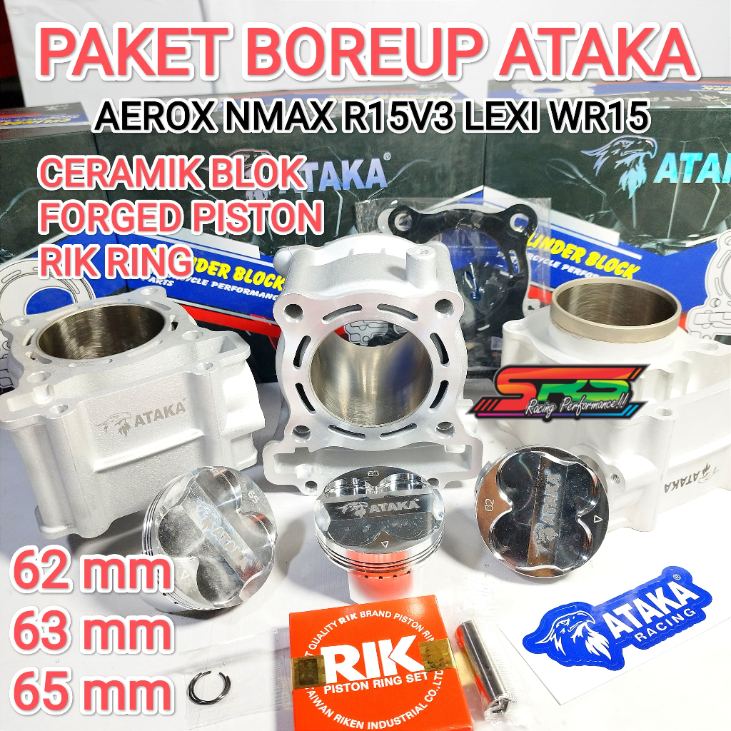 Jual BORING BLOCK BLOK SEHER AEROX NMAX RV15V3 LEXI WR155 XSR155 BORE ...