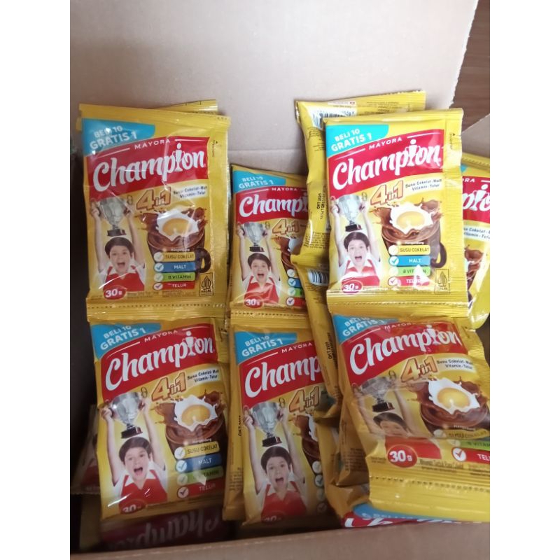 Jual Energen Champion Susu Coklat Kemasan @30gram Isi 10 + bonus 1 = 11 ...