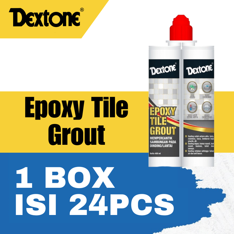Jual Dextone Lem Nat Kramik Epoxy Tile Grout 400 ml - 1 BOX 24 PCS ...