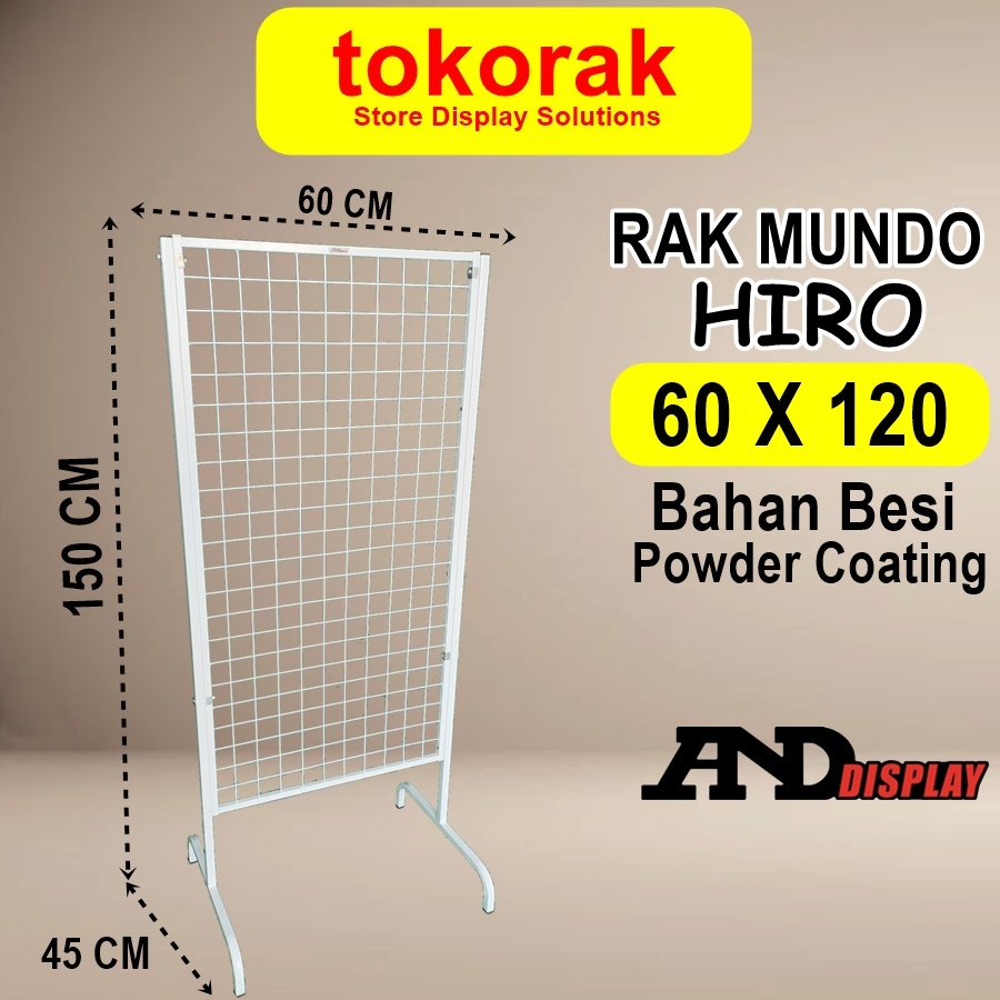 Jual RAK MUNDO 60 X 120 CM HIRO 150 RAK AKSESORIS KAWAT DISPLAY RAK WIRE GRID 60X120 RAK LOKET ...