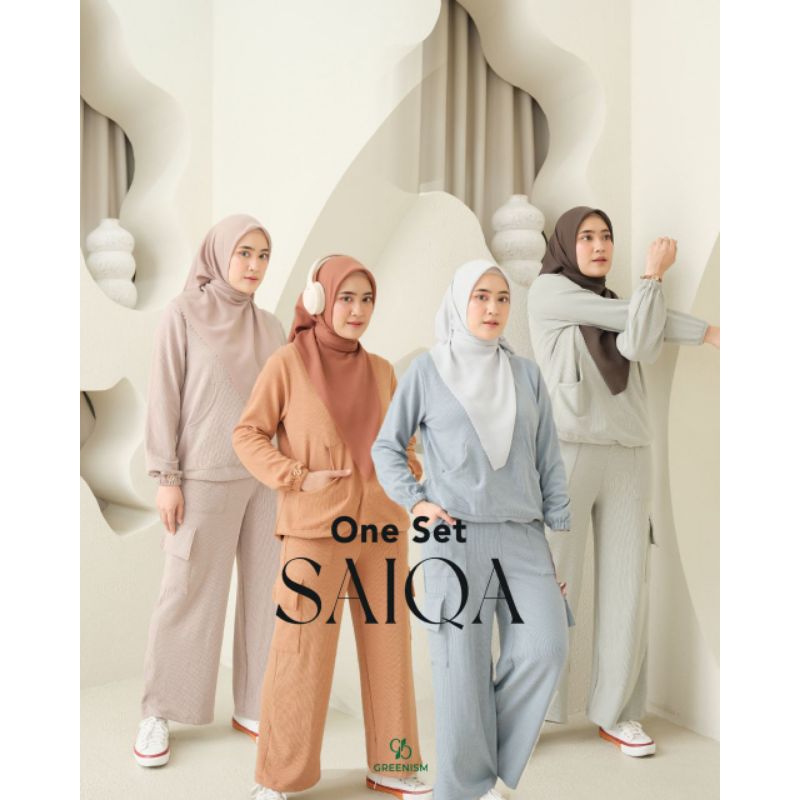 Jual Greenism Saiqa Oneset Bahan Knit Griya Mey | Shopee Indonesia