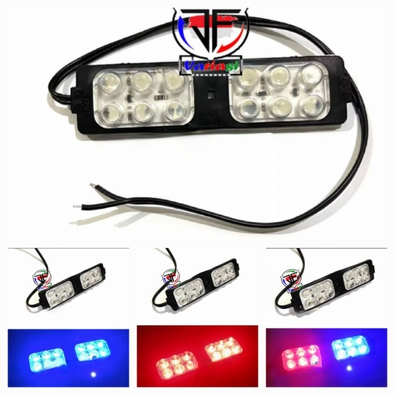 Jual LAMPU Modul GEPENG 12 LED KEDIP / LAMPU KEDIP Dashboard Mata 2 ...