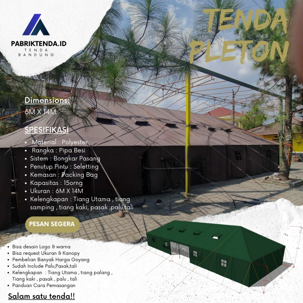 Jual Tenda Pleton TNI - Tenda Serbaguna Pramuka Regu Komando Ukuran ...