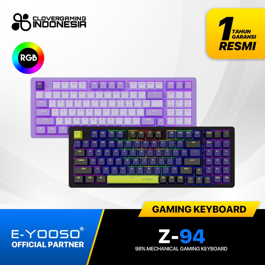 Jual E-Yooso Z94 94% Monochrome Mechanikal Keyboard Wired Hotswap Eyooso Z94 | Shopee Indonesia