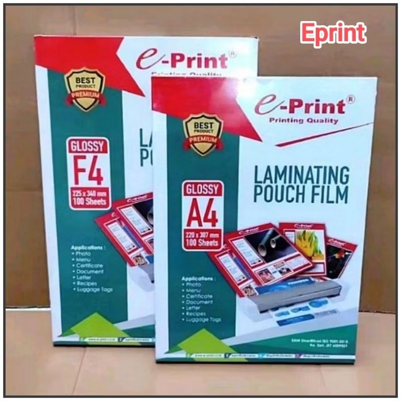 Jual 1 Pak Plastik Laminating A4 / F4 Isi 100 Lembar EPRINT ( Packing Aman ) | Shopee Indonesia