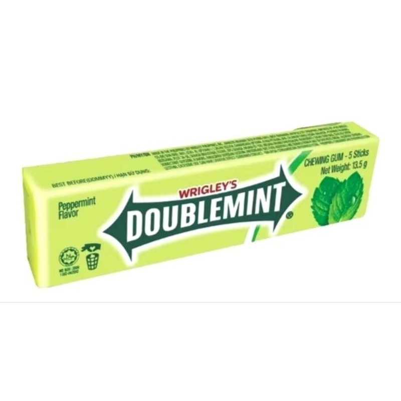 Jual Wrigley's Permen Karet DOUBLEMINT Peppermint Stick 5s | Shopee ...