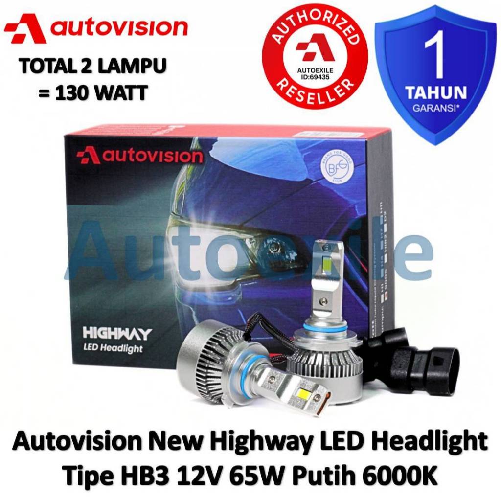 Jual Autovision Highway LED HB3 9005 12V 65W 6000K Putih Advance CSP Lampu Mobil BRV Innova ...