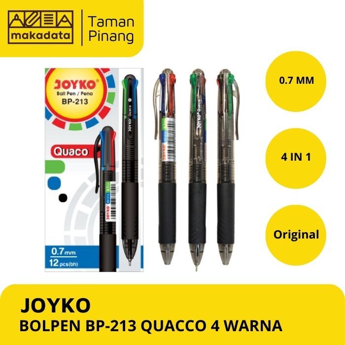 Jual BALLPOINT / PULPEN / BOLPEN / BOLPOINT JOYKO 4 WARNA 213 QUACO (1 ...