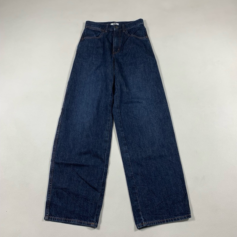Jual UNIQLO LEMAIRE WIDE LEG BAGGY JEANS Size 28 MEASUREMENTS Lp 78cm P ...