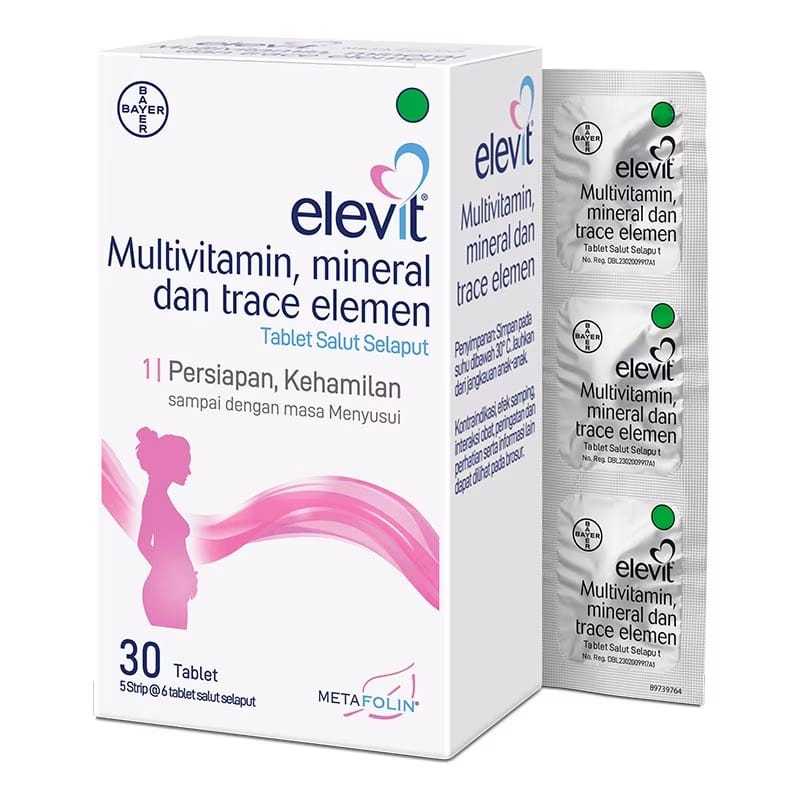 Jual ELEVIT MULIVITAMIN BOX 30 Tablet , MINERAL, TRACE ELEMEN DAN ...