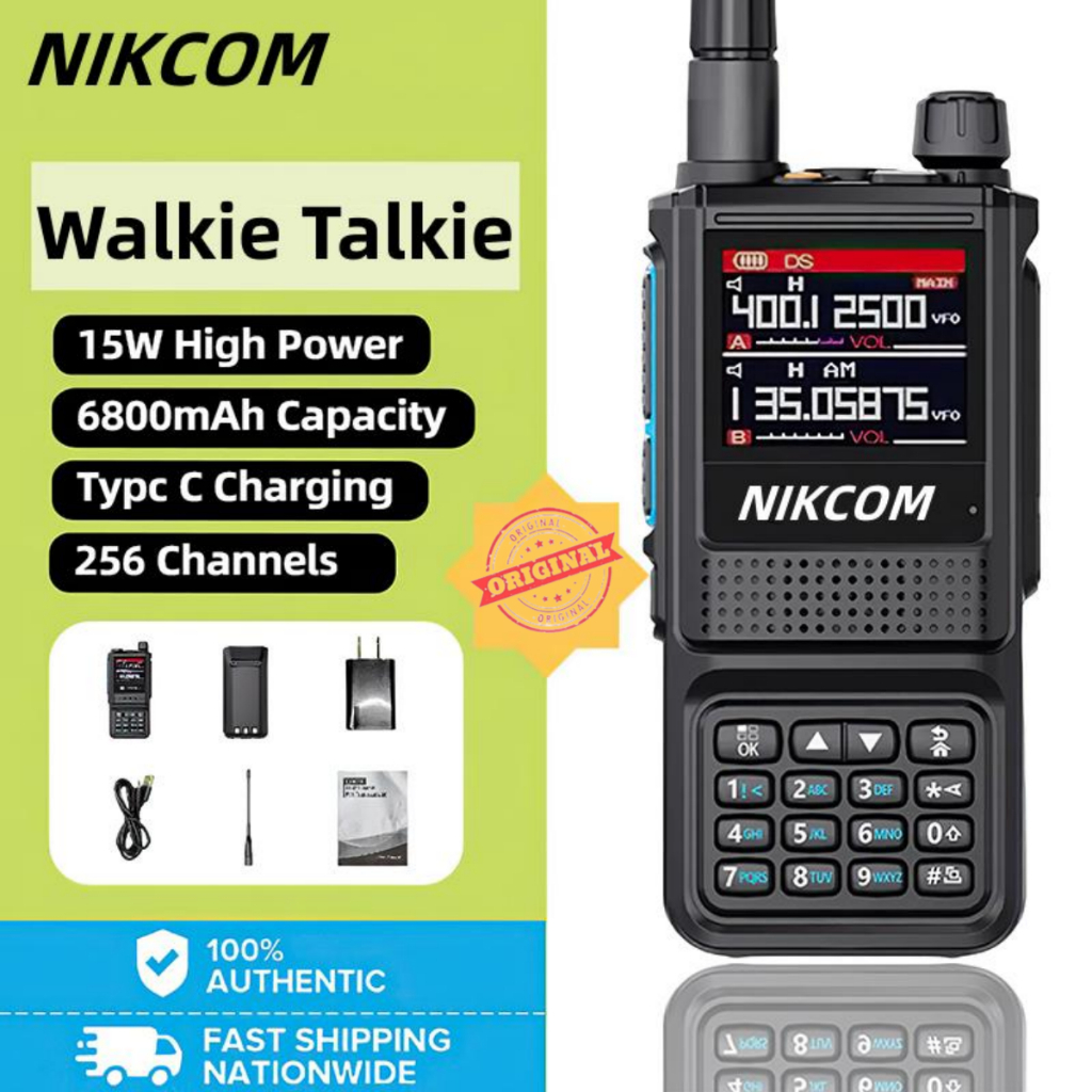 Jual 20KM HT NIKCOM Walkie Talkie Jarak Jauh Dual Band Radio 15W Mendukung Pengisian Daya TIPE C ...