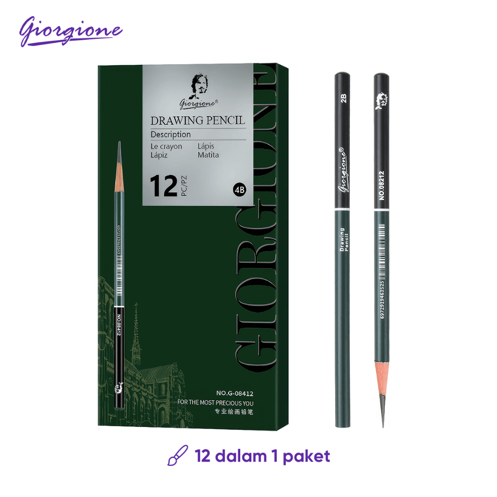 Jual Giorgione Pensil Sketsa Set 12pcs/set 2H/HB/2B/4B/8B G-08012 | Shopee Indonesia