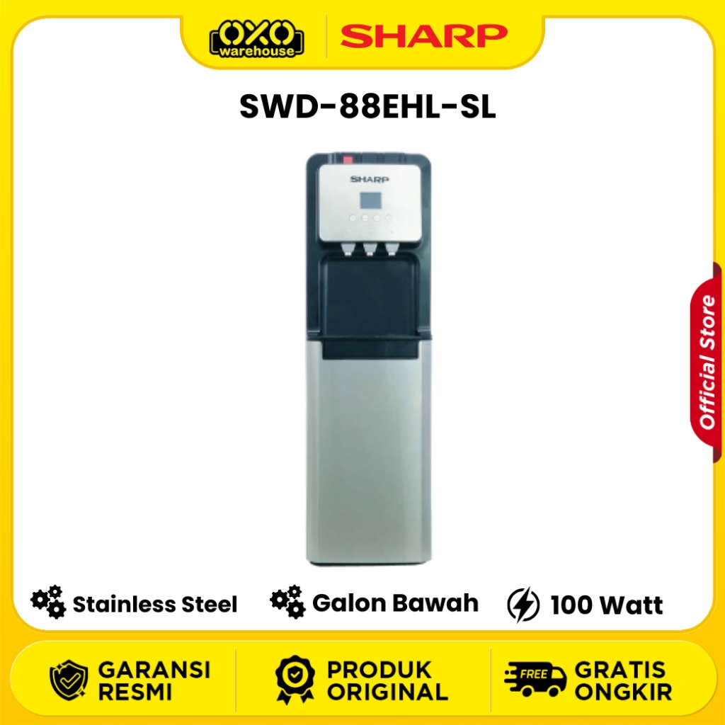 Jual Sharp Dispenser SWD-88EHL-SL Galon Bawah Standing Low Watt | Shopee Indonesia