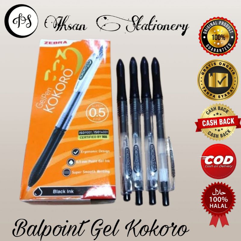 Jual Ballpoint Gel Pen Kokoro Isi 12 Pcs (1 Lusin) | Shopee Indonesia