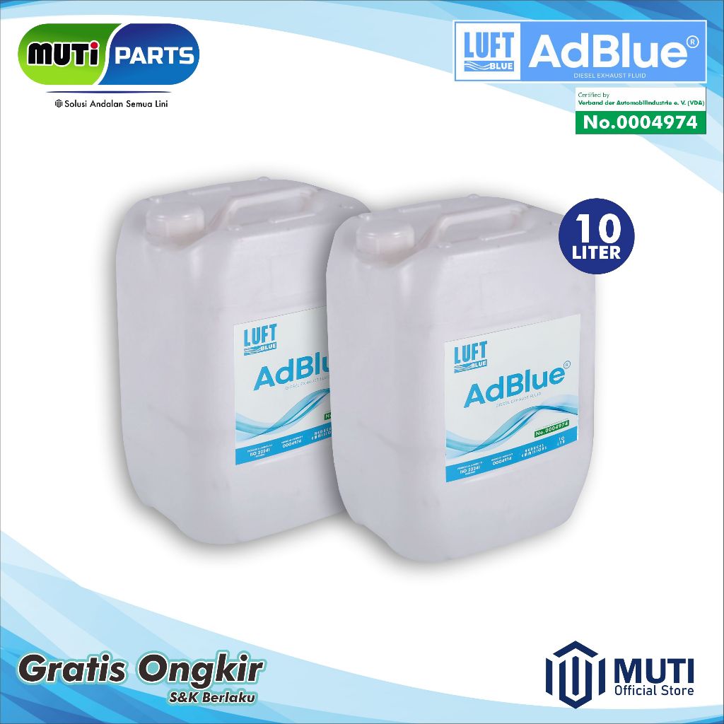 Jual Adblue 10 Liter Cairan Diesel Exhaust Fluid Luft Blue DEF Luftblue ...