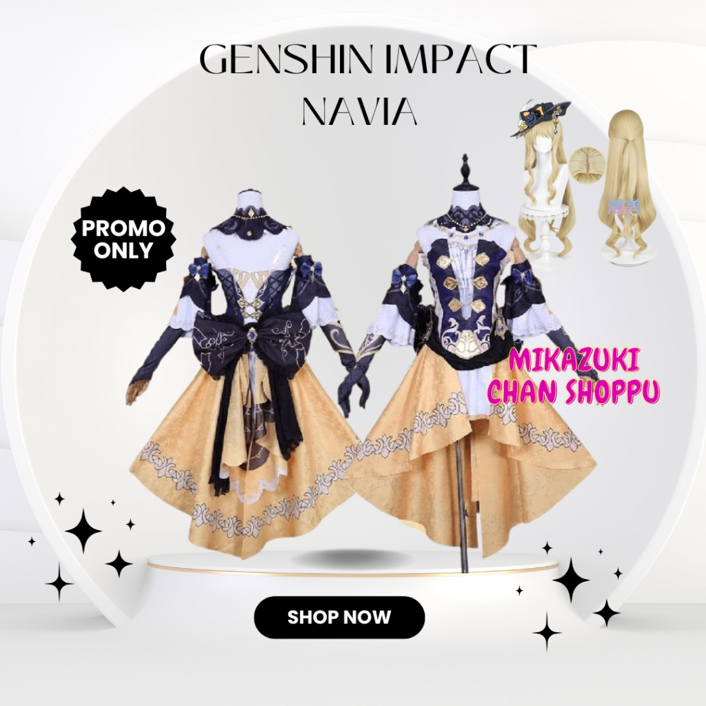 Jual ( READY STOK ) PROMO Costume Set Navia WUDU Genshin Impact Kostum ...