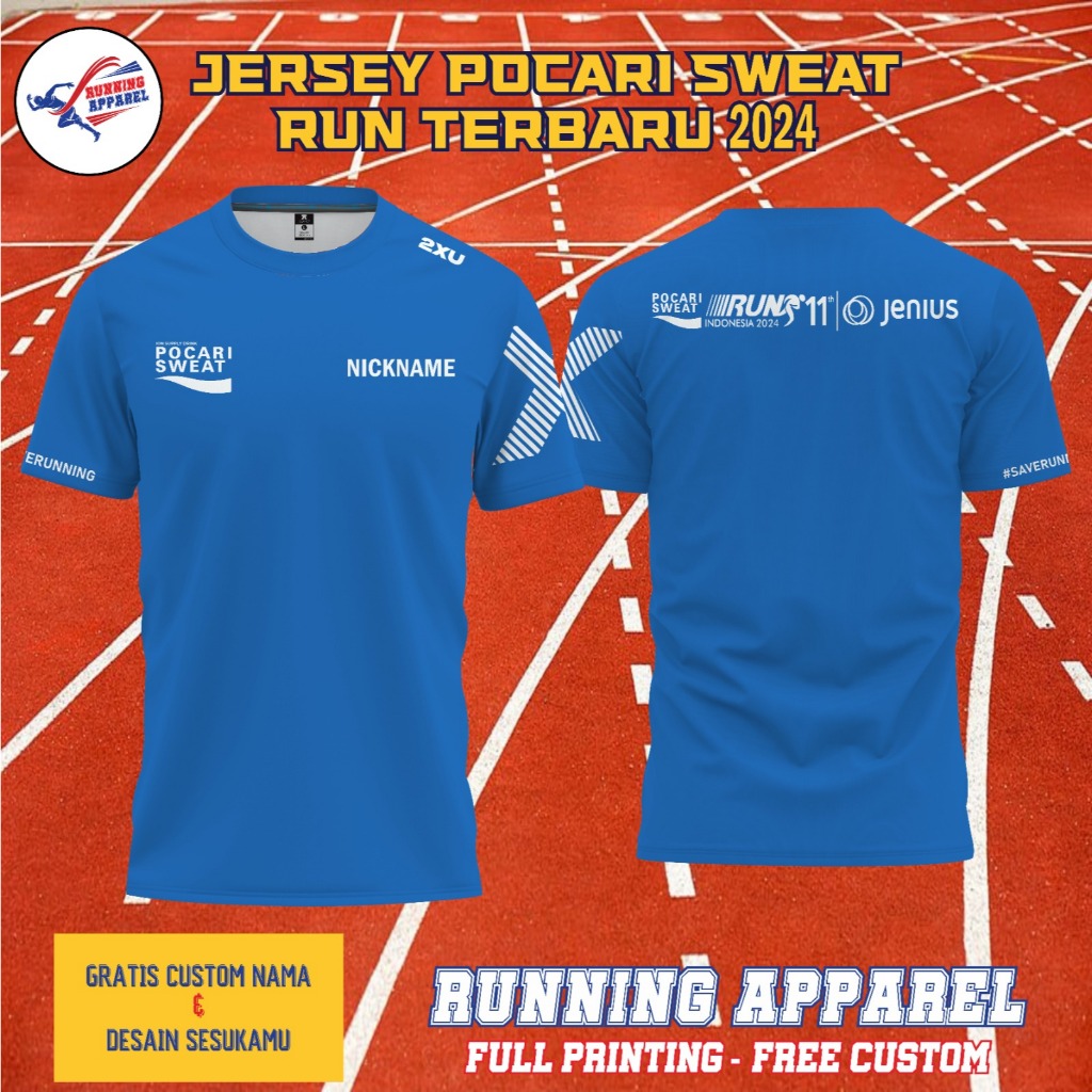 Jual Baju olahraga Lari Jersey Running Pria/Wanita POCARI SWEAT RUN ...