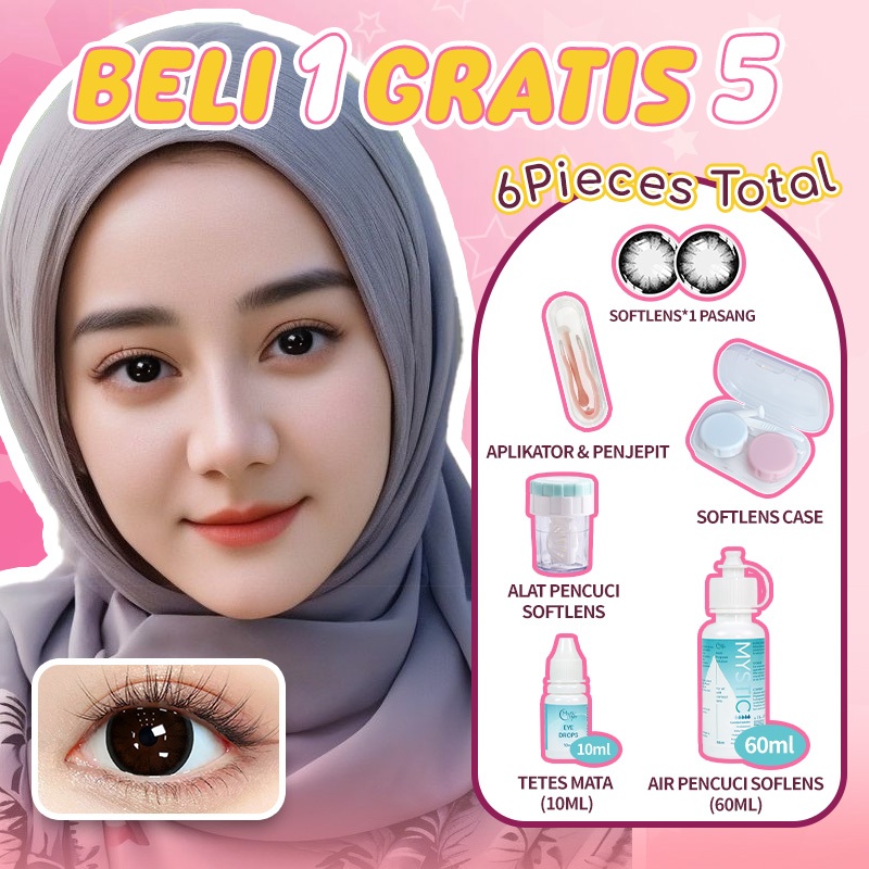 Jual Minus(0.00~6.00) Mysticeyes 6 items Softlens Paket kombinasi :1 ...