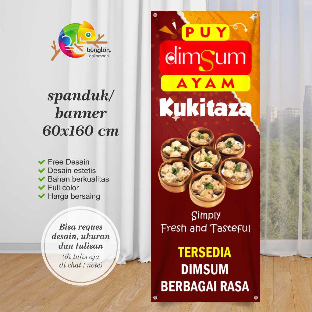 Jual Cetak Spanduk Banner Dimsum Ayam | Shopee Indonesia