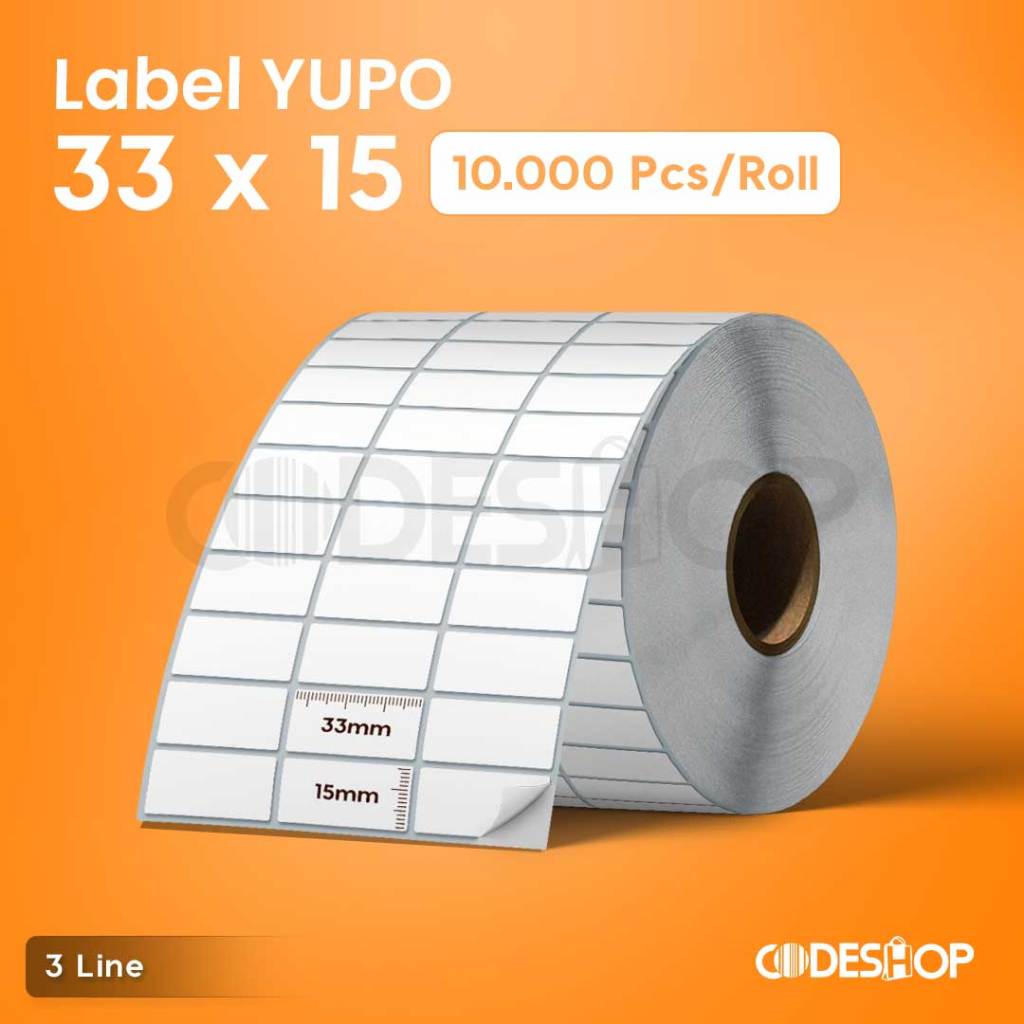 Jual Stiker Label Yupo 33x15 mm 1 Line isi 10000 Pcs Gap 2mm Perforasi | Shopee Indonesia