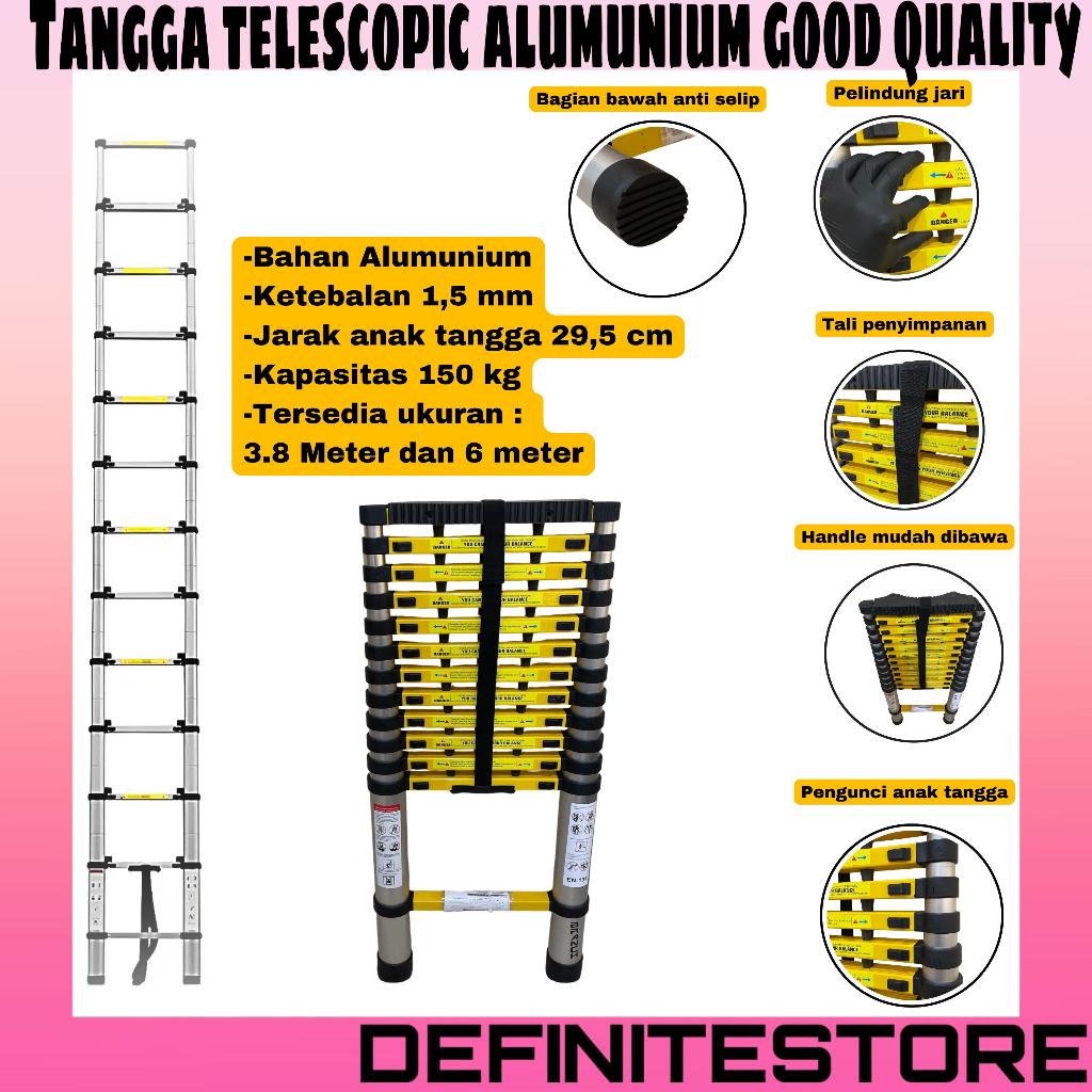 Jual Tangga Lipat Aluminium Teleskopik 3,8 m dan 6 Meter Single ...