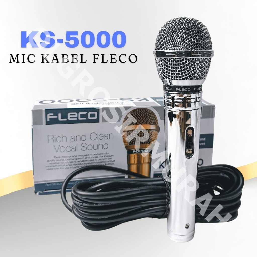 Jual Professional Microphone Cable Mic Kabel Fleco KS-5000 Gold ...