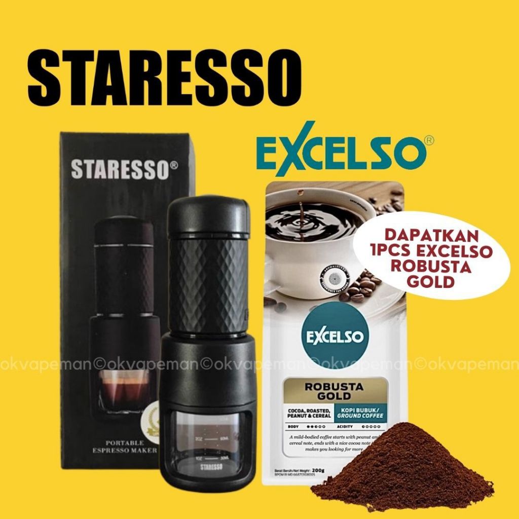 Jual PAKET STARESSO SP 200 SP200 Espresso Coffee Maker Manual Coffee ...