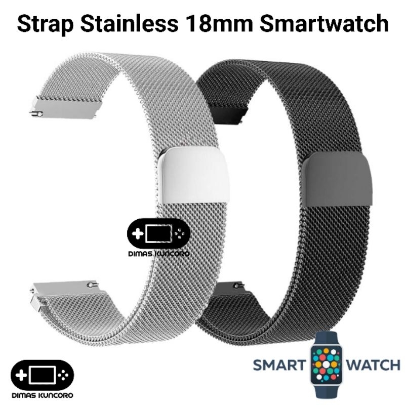 Jual Strap Stainless 18mm Steel realme band 2 tali jam tangan | Shopee ...