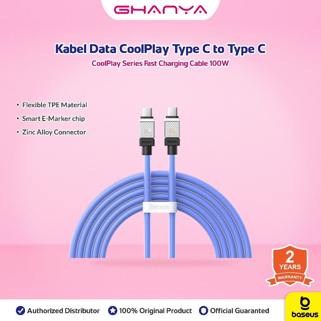 Jual Baseus CoolPlay Kabel Data Type C to Type C 100W 2M 2 Meter Super ...
