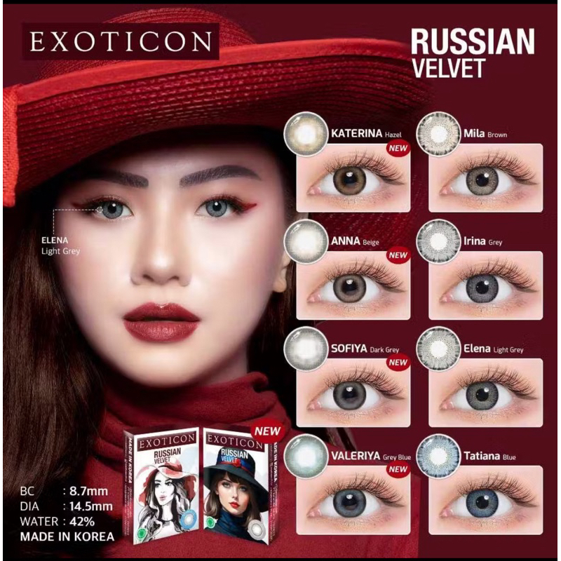 Jual SOFTLENS/SOFLENS RUSSIAN VELVET BY EXOTICON (NORMAL) | Shopee ...