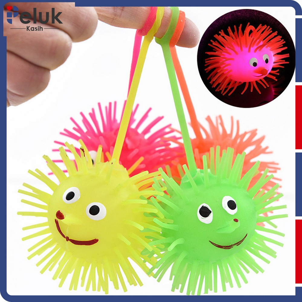 Jual Mainan Anak Bola Karet Ubur Ubur LED / Bola Anti Stress Mainan ...