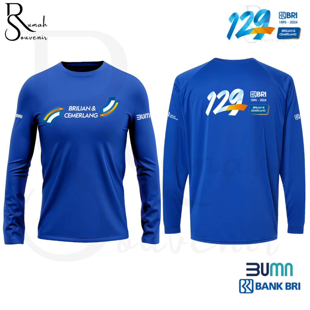 Jual Baju HUT BANK BRI 129 TH Kaos Panjang Kaos BUMN Official Design ...