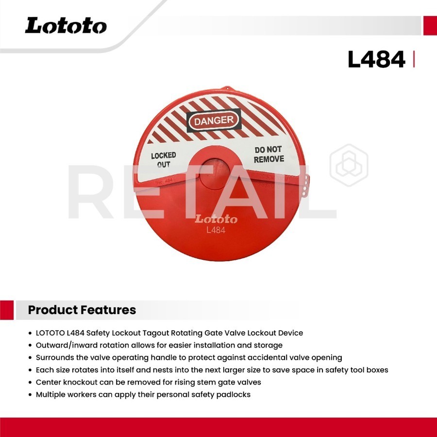 Jual LOTOTO Safety Loto Rotating Gate Valve Lock - L484 | Shopee Indonesia