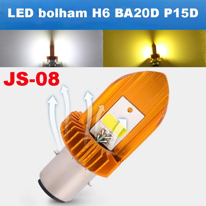 Jual Lampu Utama JS-08 Bohlam H6 BA20D P15D mobil & motor 2 warna laser ...