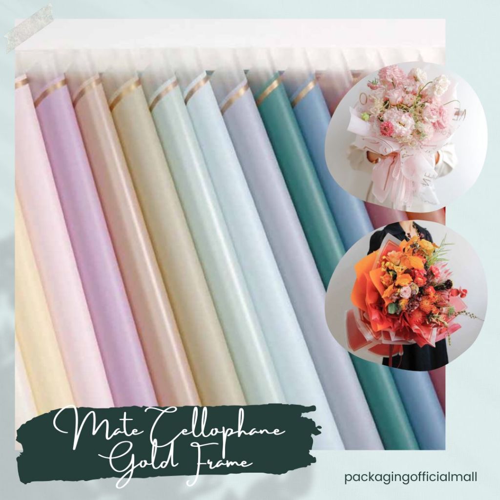 Jual MATE CELLOPHANE GOLD FRAME / CELLOPHANE / FLORIST PAPER / KERTAS ...