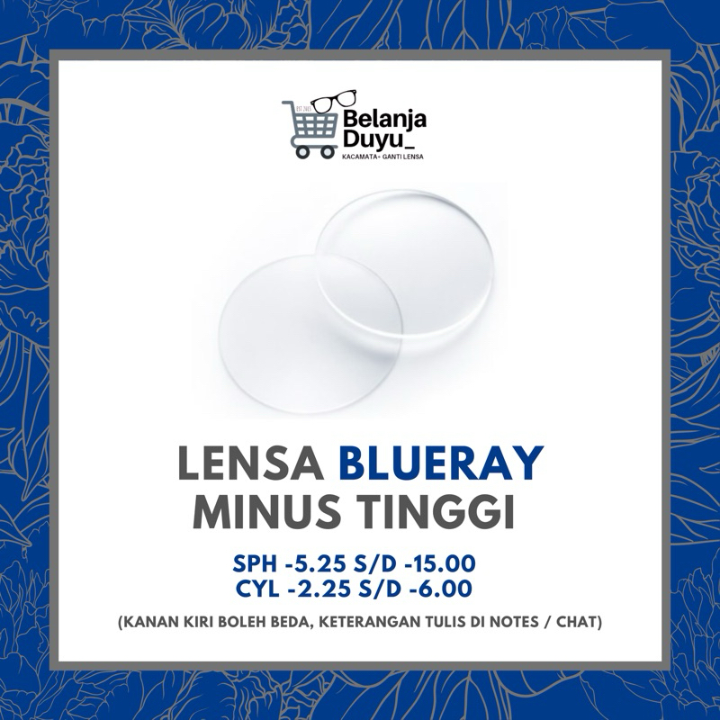 Jual LENSA BLUERAY MINUS & SILINDER TINGGI BELANJADUYU (MINUS TEBAL) | Shopee Indonesia